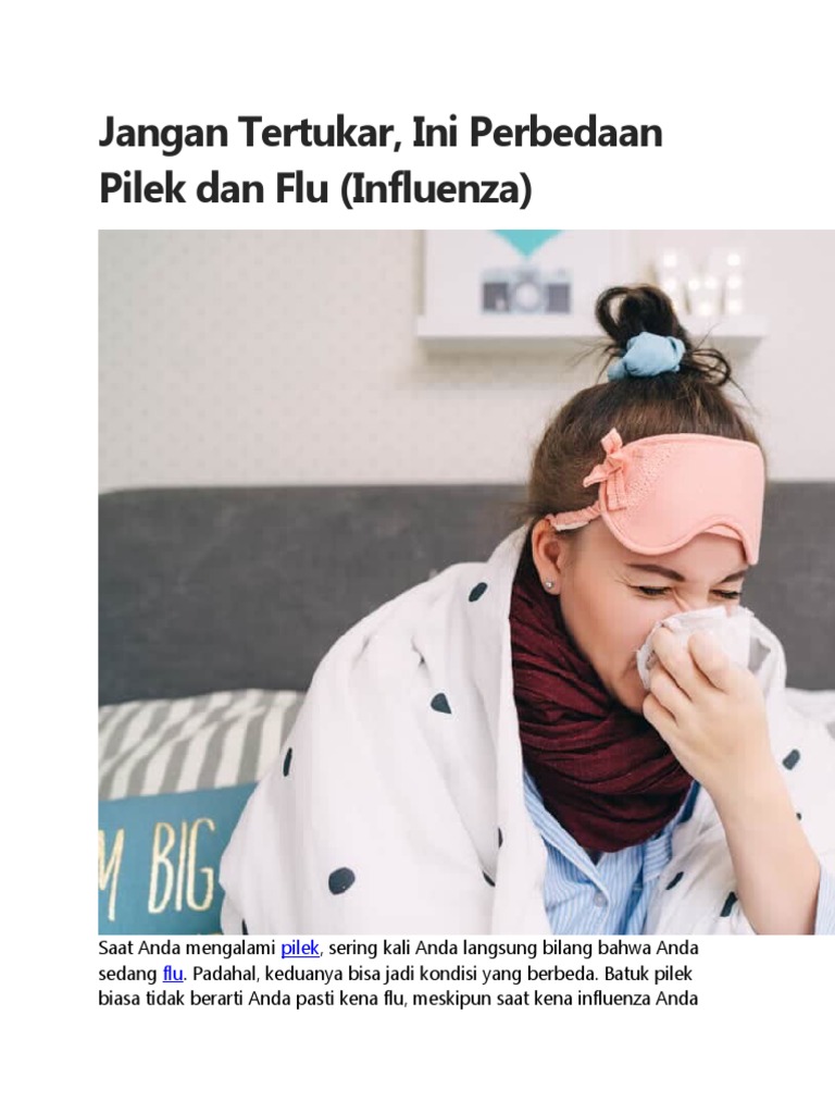 Perbedaan Flu Dan Pilek | PDF
