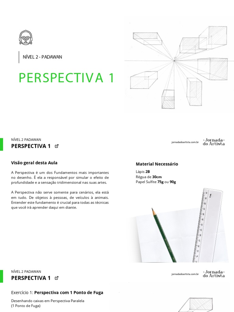 Aprendendo os Fundamentos da Perspectiva: Perspectiva com 1 e 2 Pontos de Fuga | PDF ...