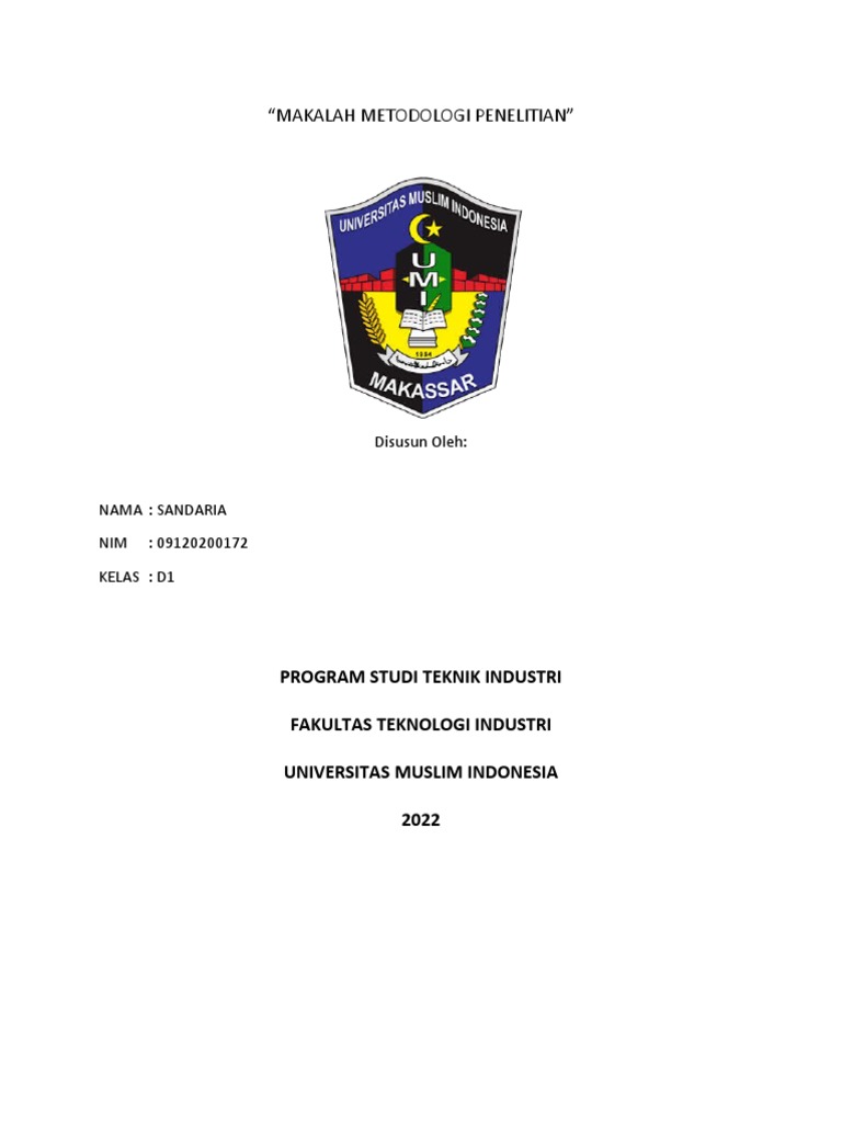 Tugas 2 Makalah-Metodologi Penelitian-Sandaria-09120200172 | PDF ...