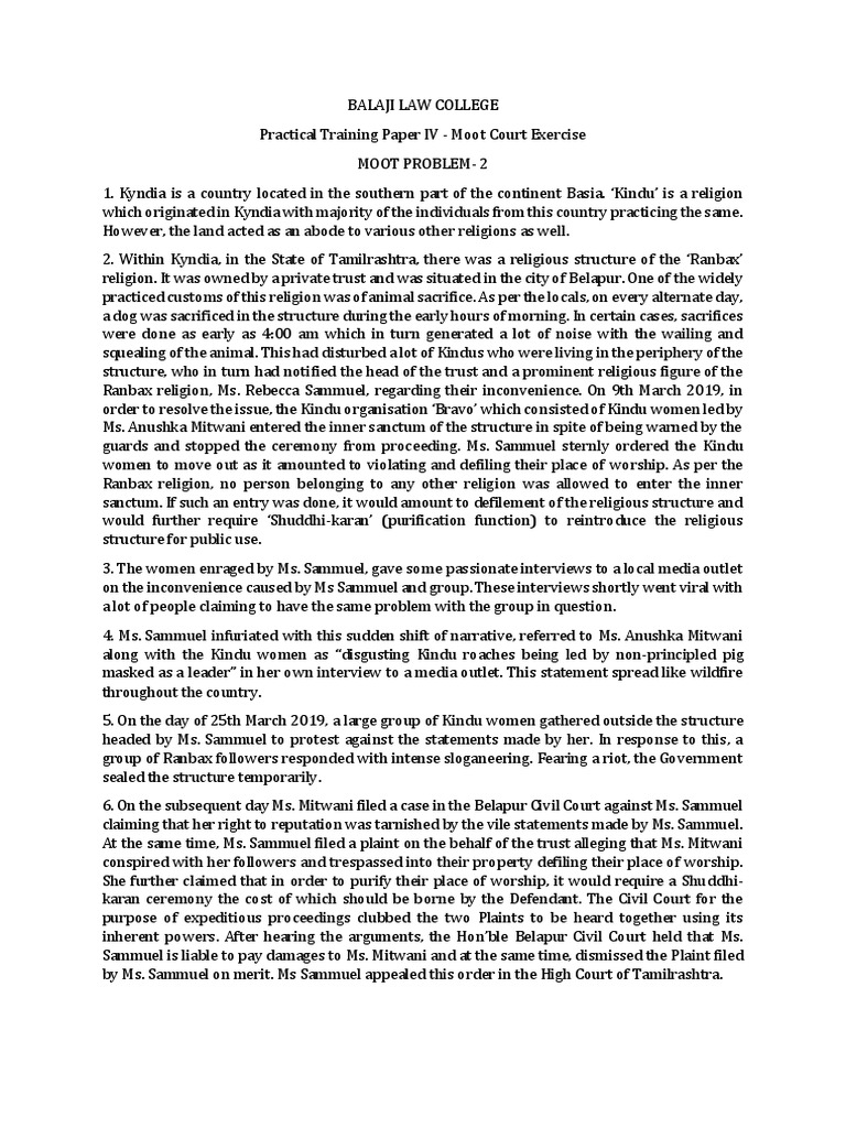 Moot Problem 2 | PDF | Justice | Crime & Violence