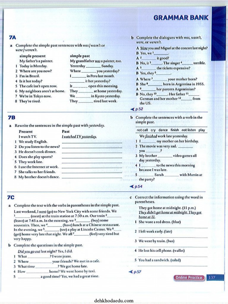 Grammar Bank 7 | PDF