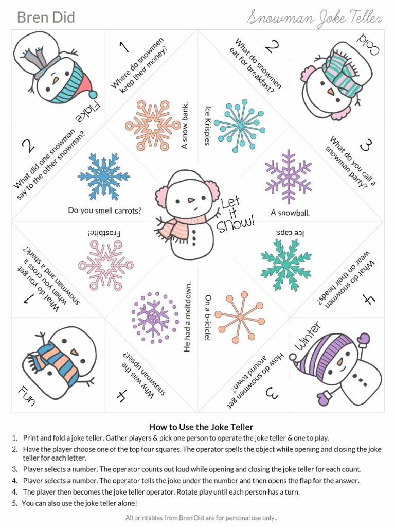 Snowmen Joke Tellers - Papercraft | PDF