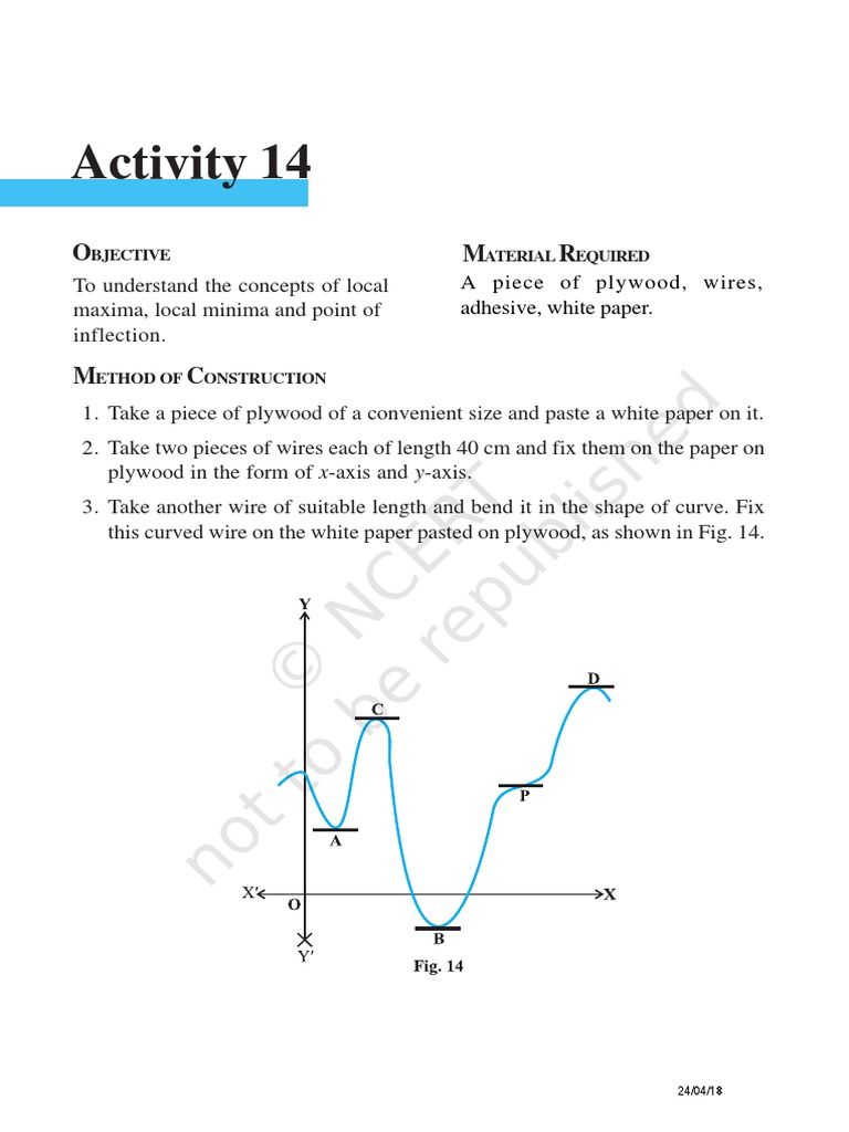 Activities 14 Maths 12 | PDF | Maxima And Minima | Geometry
