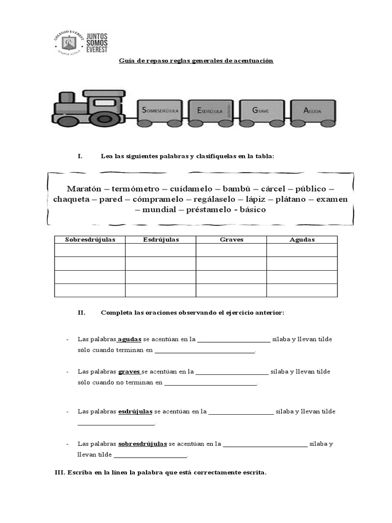 Guía de Acentuación y Ejercicios | PDF