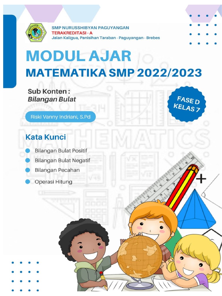 Modul Ajar Matematika SMP Fase D Kelas 7 Persamaan Dan Pertidaksamaan Linear - Riski Vanny ...