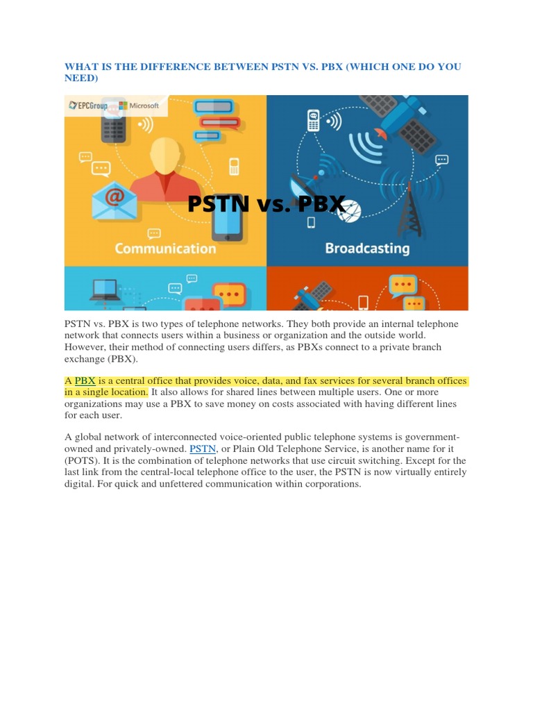 PSTN VS PBX | PDF | Public Switched Telephone Network | Telephone Exchange PSTN VS PBX | PDF | Public Switched Telephone Network | Telephone Exchange