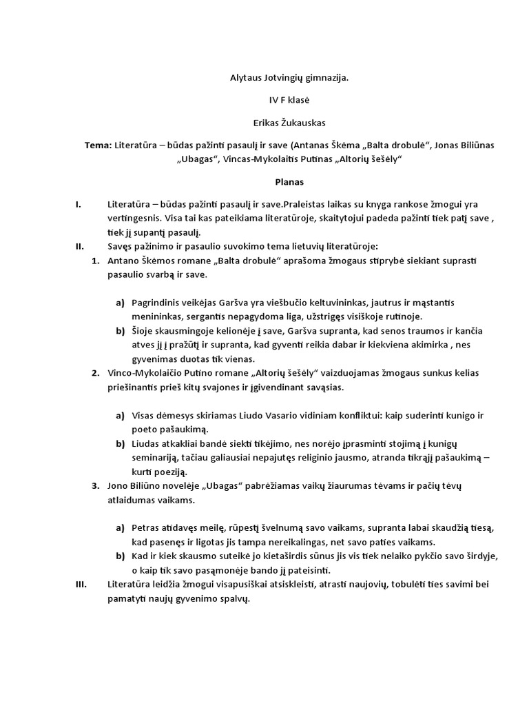 Kalbėjimo Planas | PDF