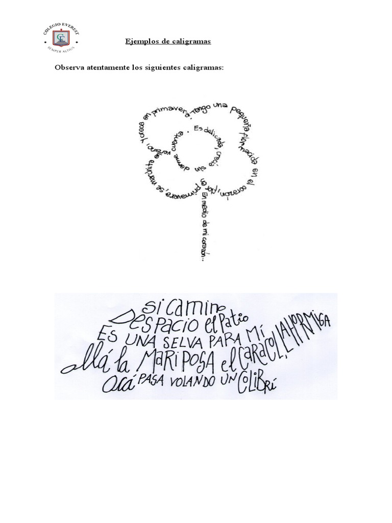 Guía Caligramas | PDF