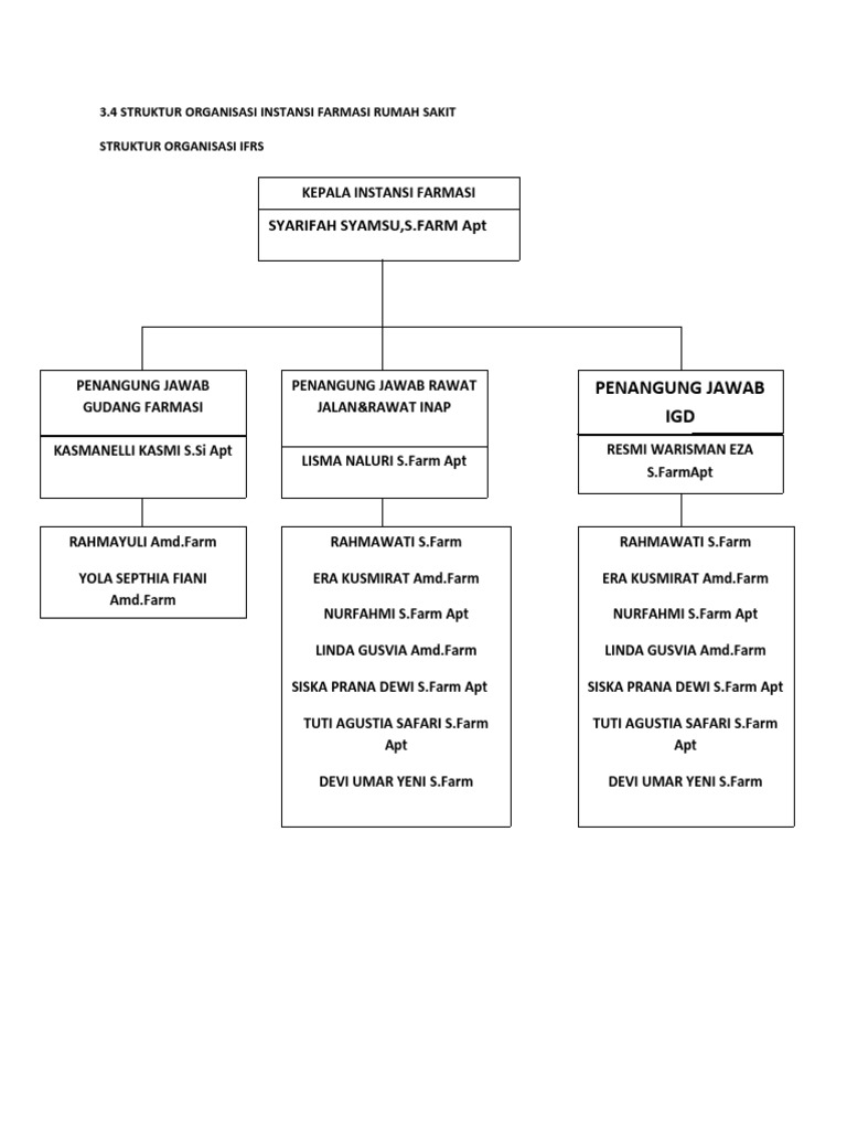 Struktur Organisasi Rsud Padang Pariaman | PDF
