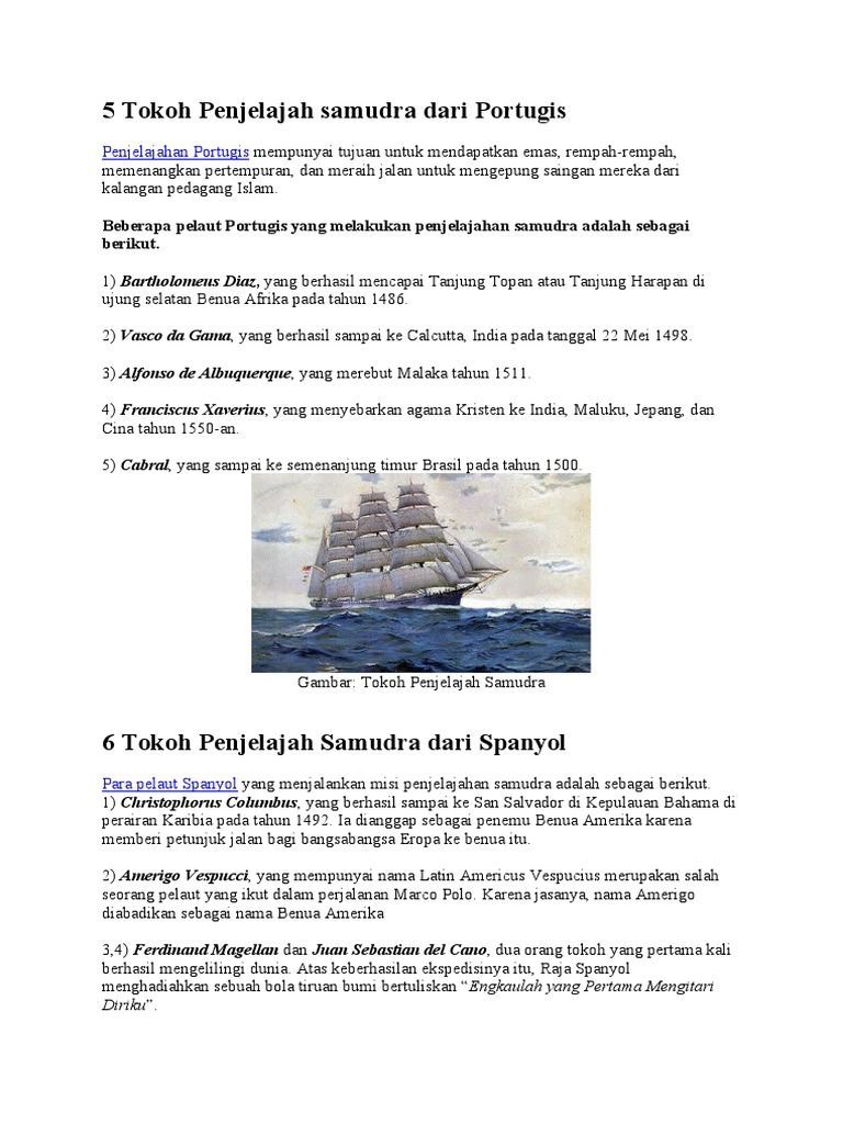 Tokoh Penjelajah Samudra Terkenal | PDF | Perjalanan