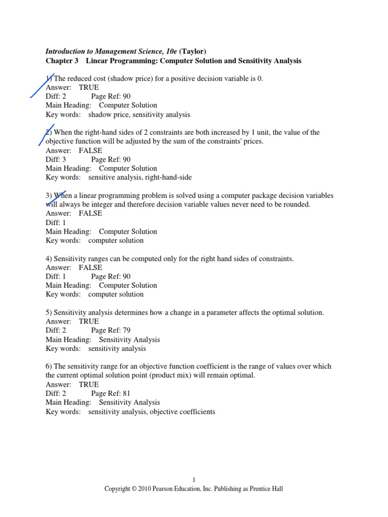 ch3 MCQ | PDF | Mathematical Optimization | Linear Programming