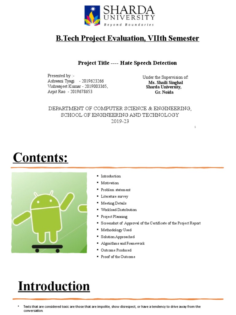 Hate Speech Detection PPT FINAL | PDF | Statistical Classification | Deep Learning