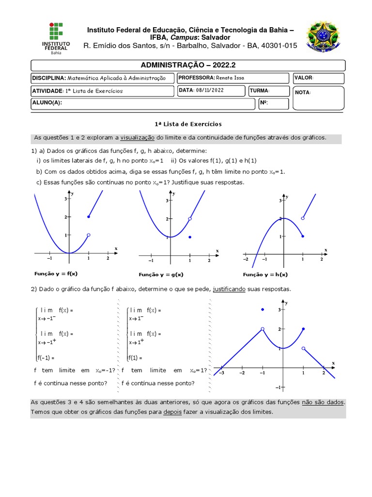 1 Lista de Exercícios - Matemática Aplicada | PDF | Conceitos ... 1 Lista de Exercícios - Matemática Aplicada | PDF | Conceitos ...