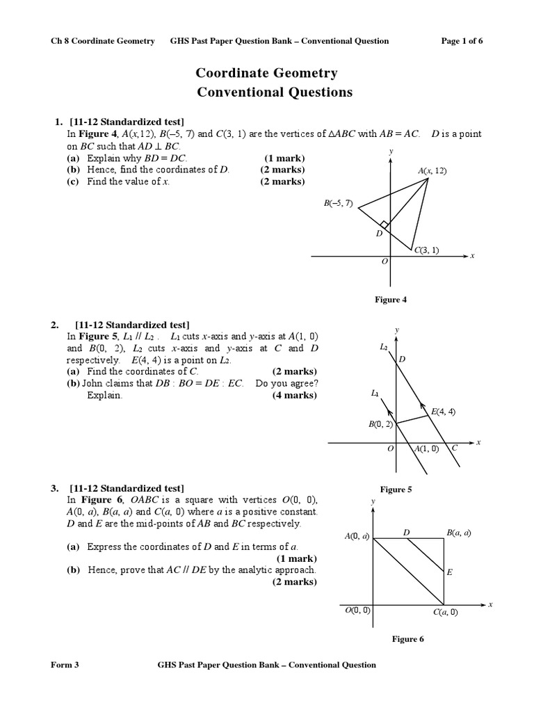 (11-16) 3B-Ch.8-Coordinate Geometry of Straight Lines - CQ | PDF | Euclidean Plane Geometry ...