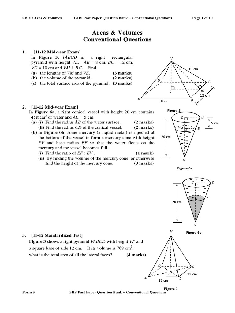 (11-16) 3B-Ch.7-Areas - Volumes (III) - CQ | PDF | Volume | Sphere