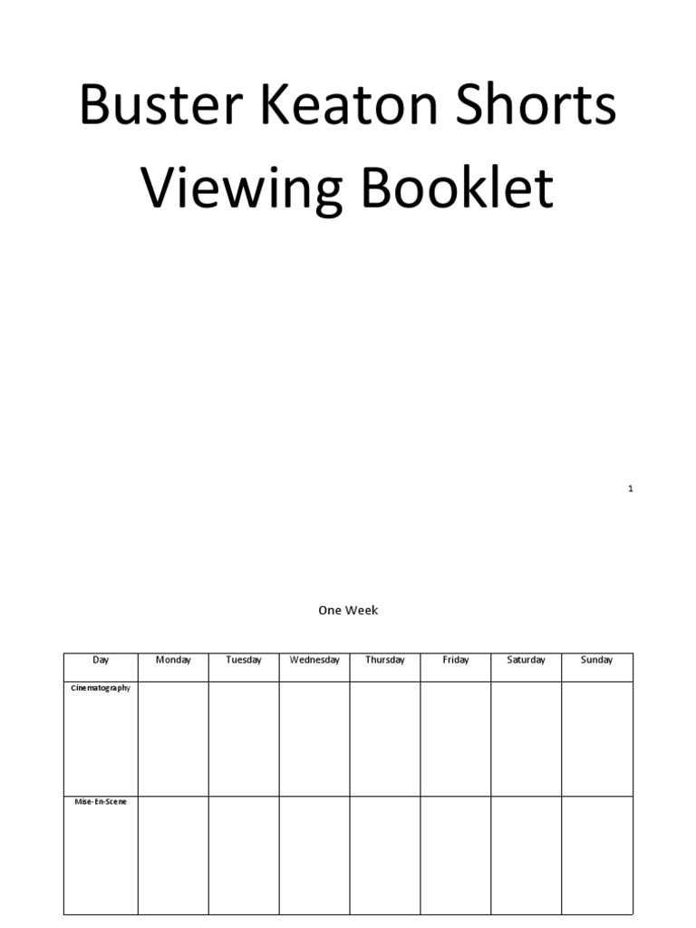 Buster Keaton Short Films Guide | PDF
