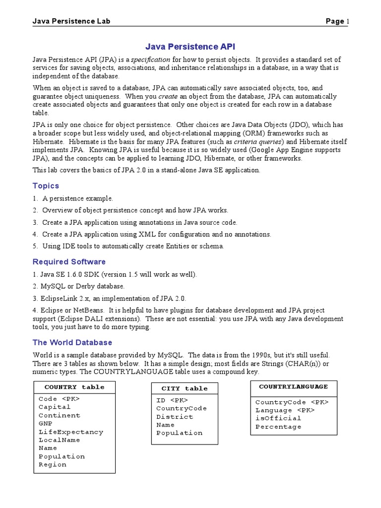 Java Persistence Lab Pdf Method Computer Programming Class Computer Programming 3711