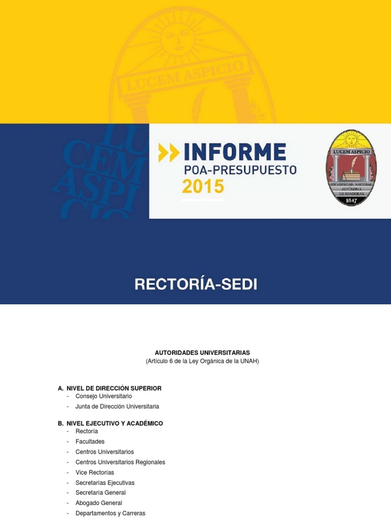 POA 2015 Institucional FINAL | PDF | Plan de estudios | Método de enseñanza