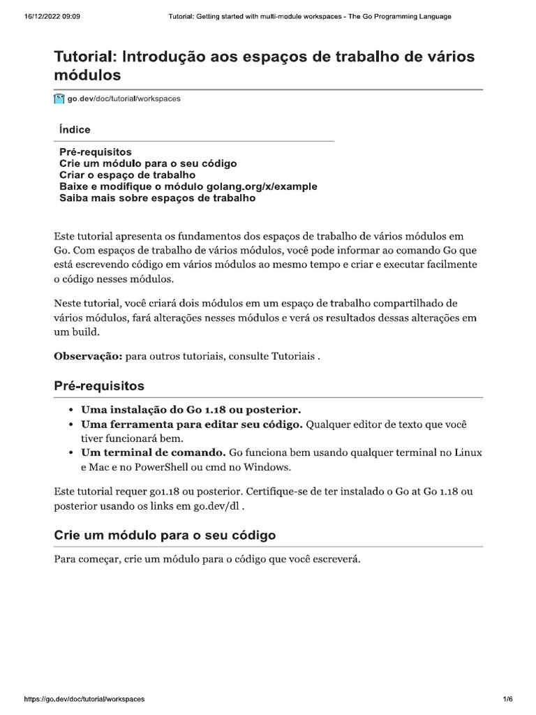 Tutorial - Introdução Aos Espaços de Trabalho de Vários Módulos | PDF