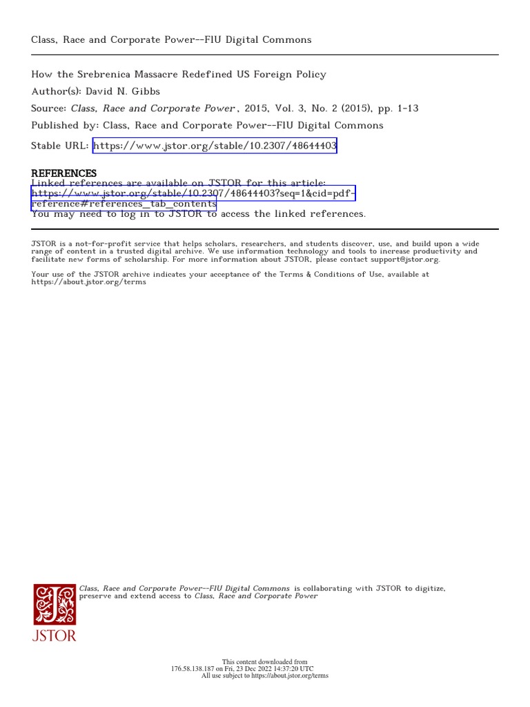 Srebrenica | PDF | Bosnian War | Genocides