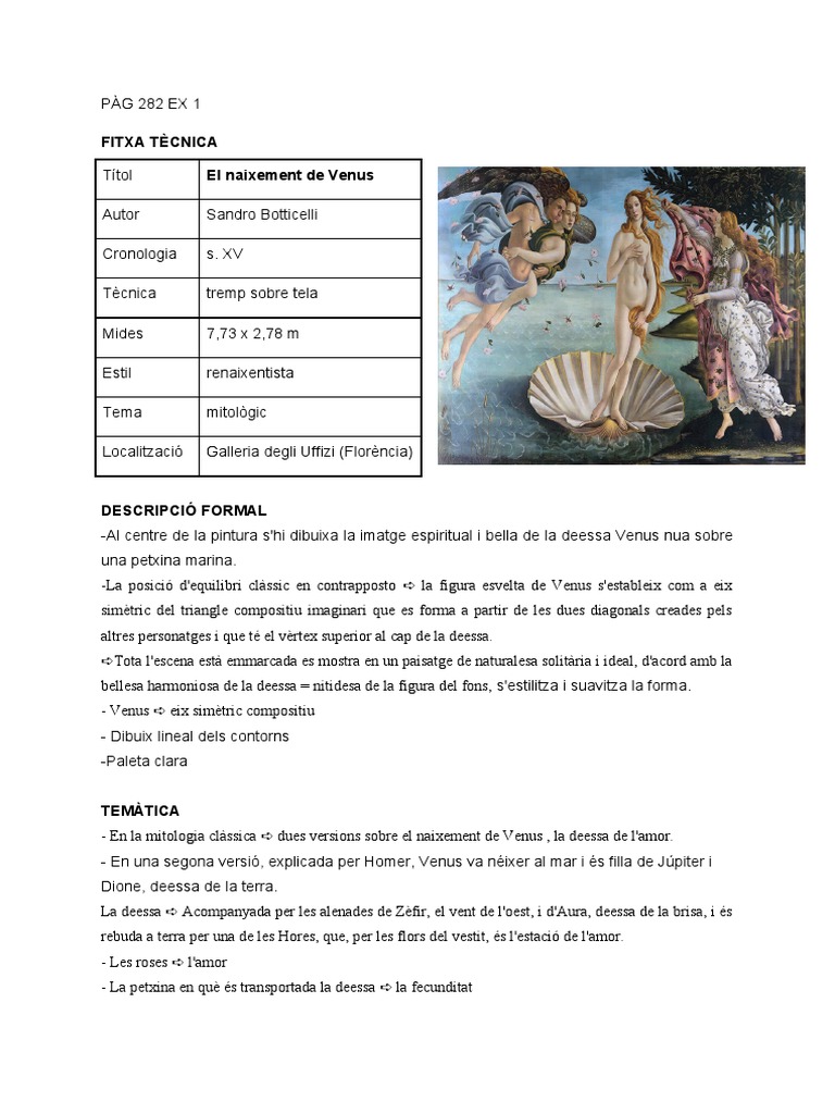 El Naixement de Venus I Apol Lo I Dafne | PDF