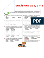 TALLER DE ORTOGRAFIA Uso de La S, C y Z | PDF