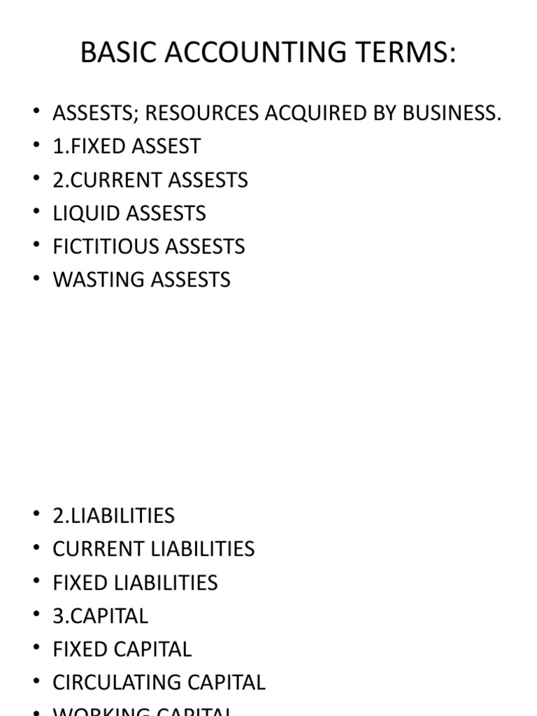 Essential Accounting Terms Explained | PDF | Finance & Money Management