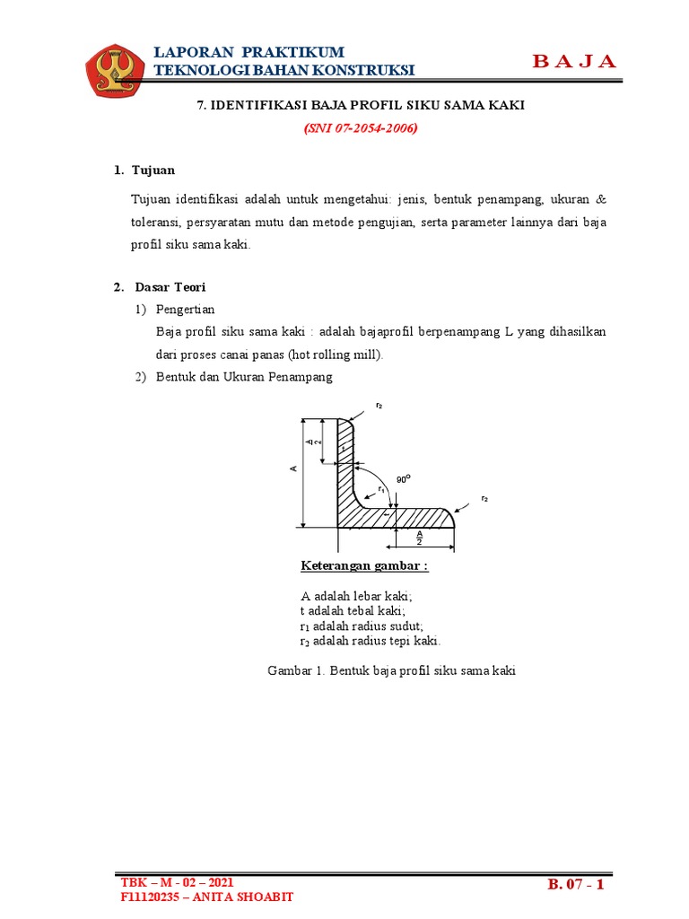 06.contoh Laporan Pengujian Baja B | PDF | Teknologi & Rekayasa