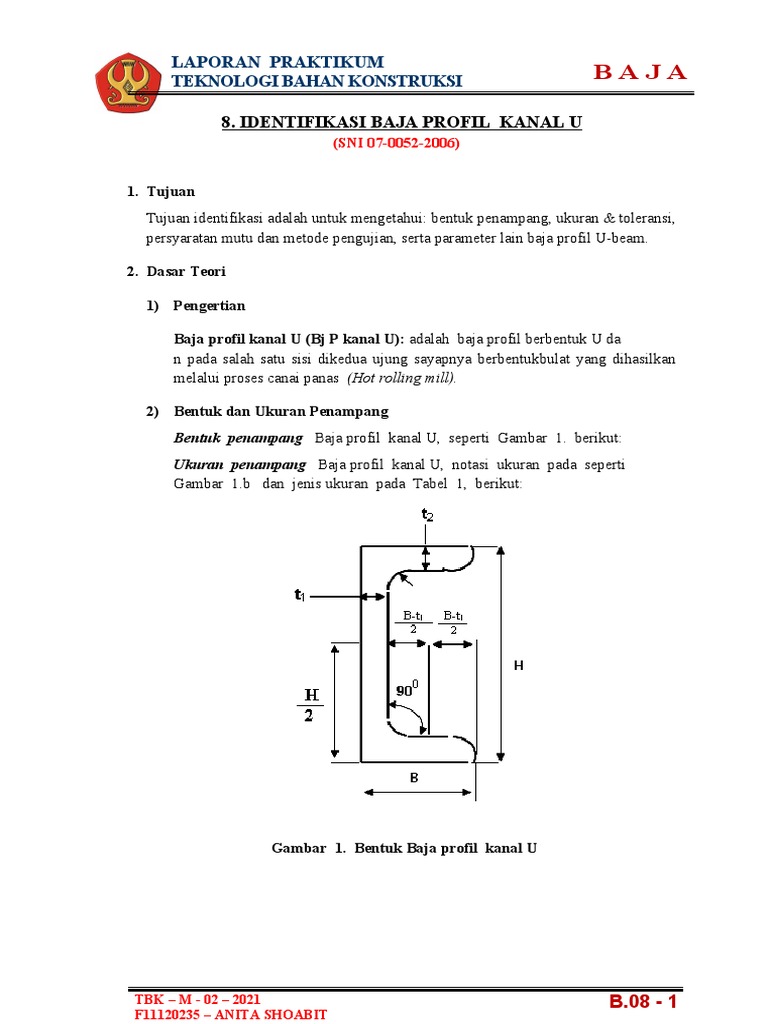 06.contoh Laporan Pengujian Baja C | PDF