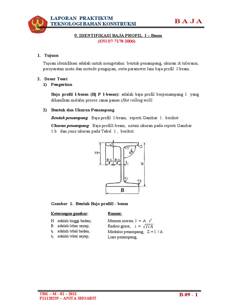 06.contoh Laporan Pengujian Baja D | PDF