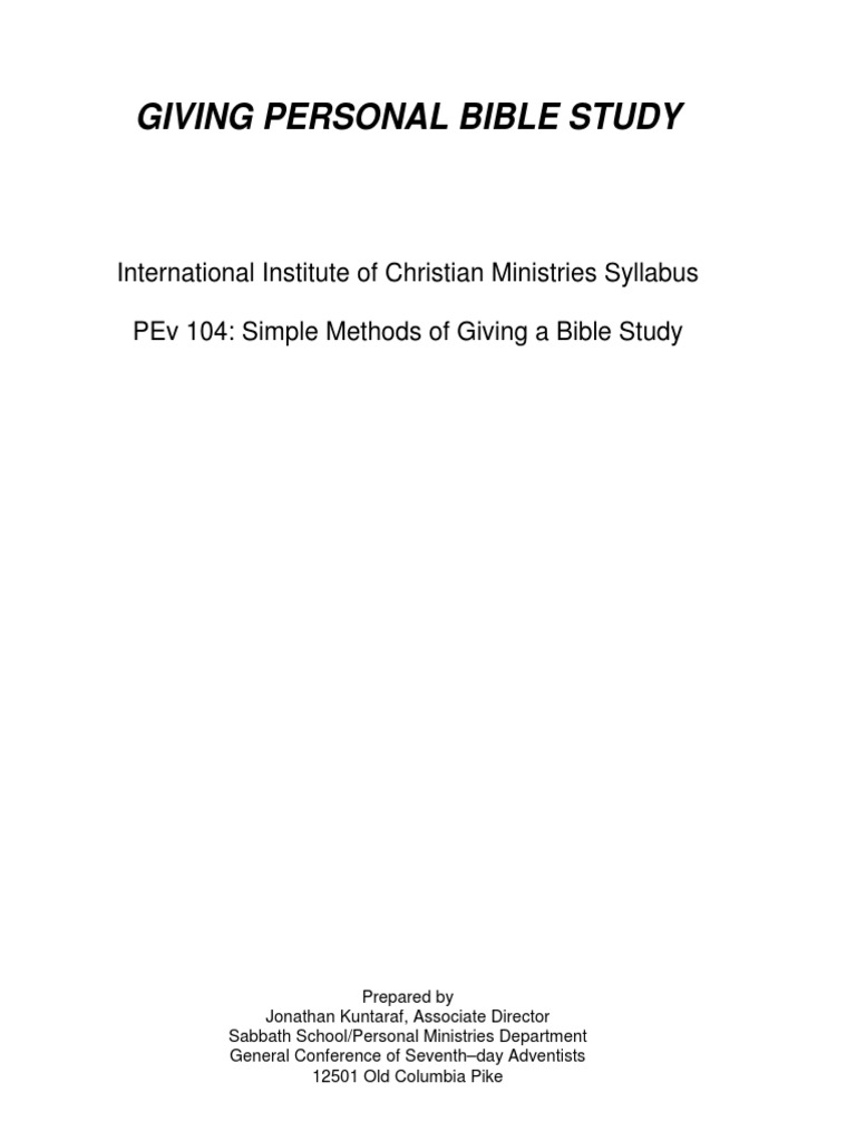 Effective Personal Bible Study Methods | PDF | Jesus | Acts Of The Apostles