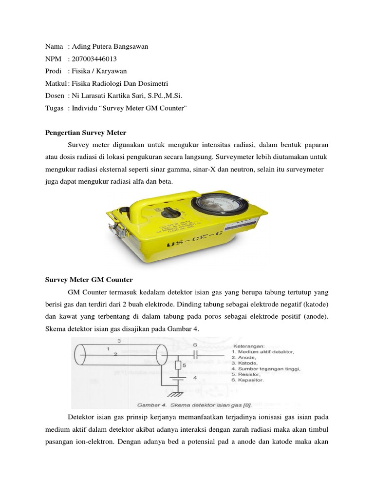 Penggunaan Survey Meter GM Counter | PDF | Metode & Bahan Ajar | Sains ...