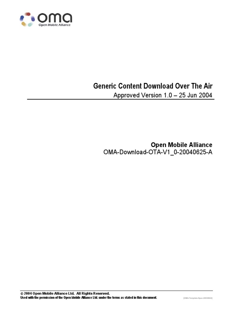 OMA Download OTA V1 - 0 20040625 A | PDF | World Wide Web | Internet & Web