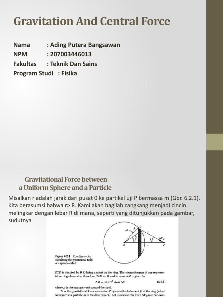 Gravitation and Central Force | PDF