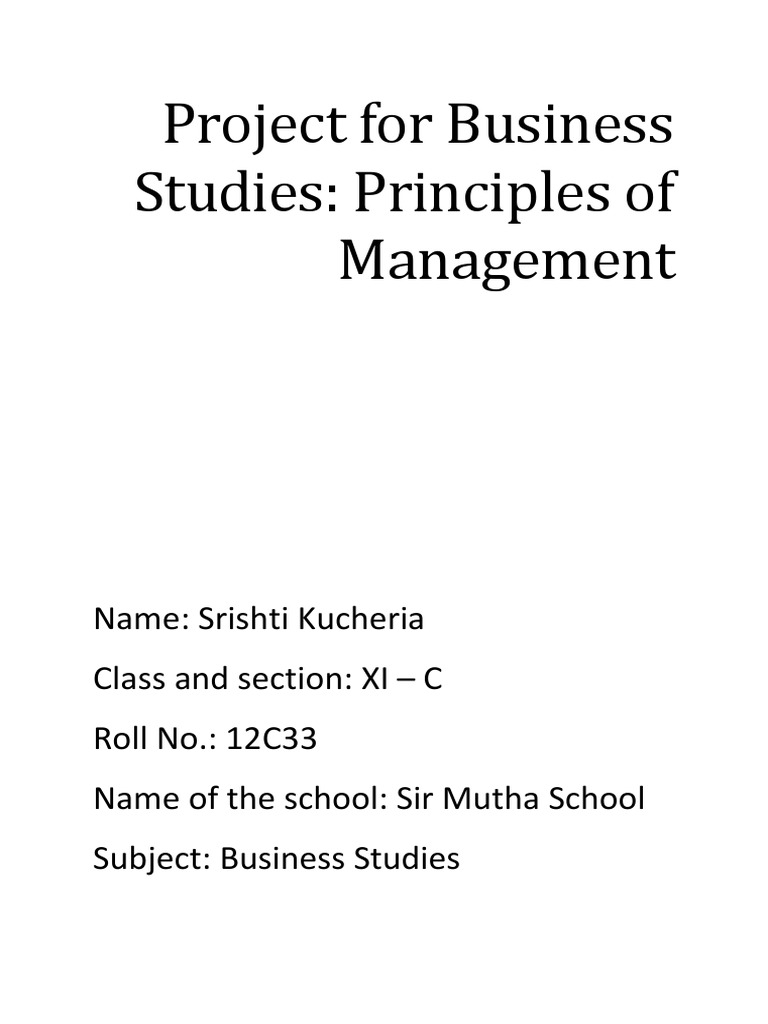 Principles of Management Project | PDF | Employment