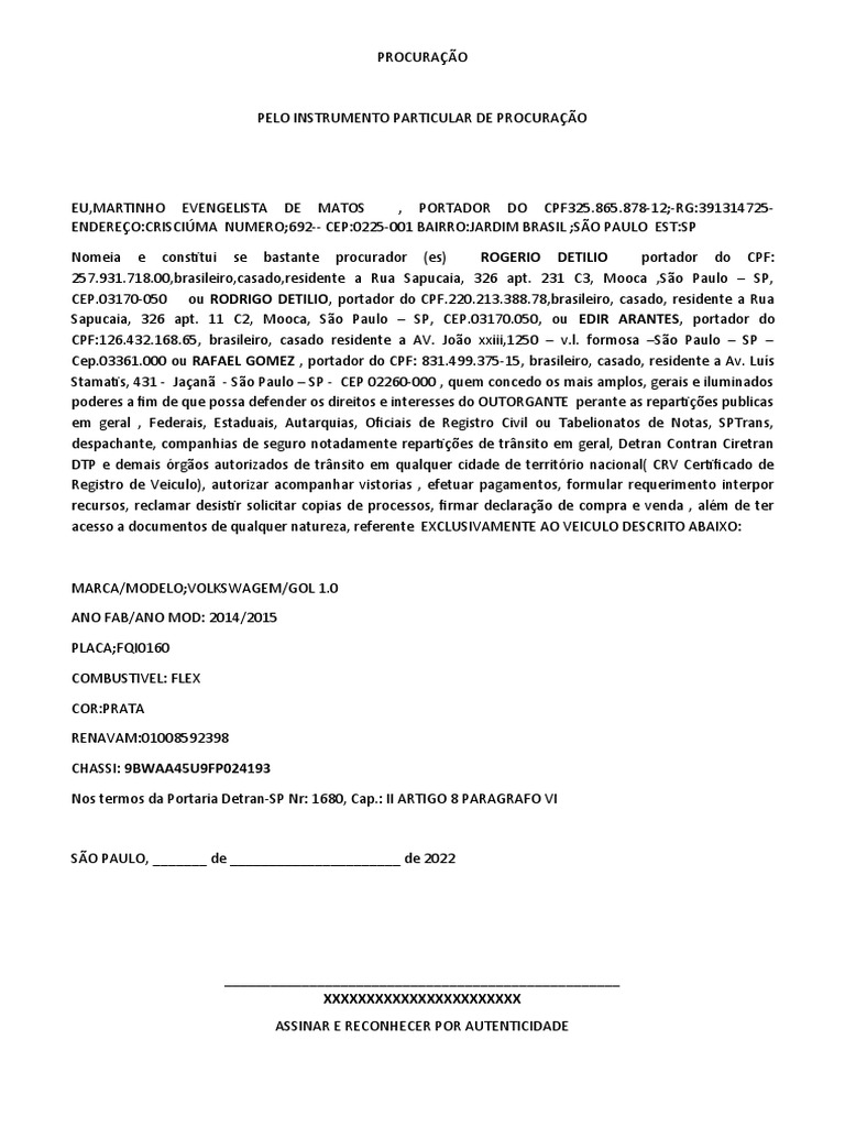 Modelo de Procuraçao | PDF