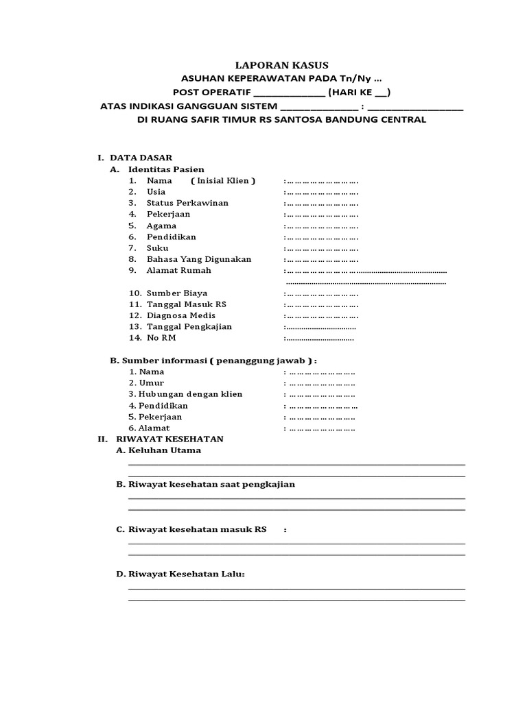 Laporan Kasus Ruang Bedah | PDF