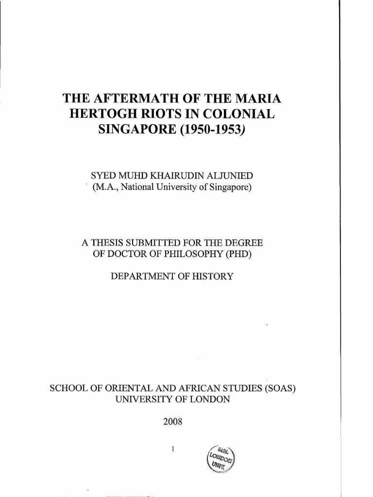 Aftermath of The Maria Hertogh Riots | PDF | Malaysia | Singapore