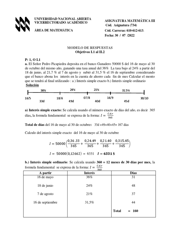 M734 Tsp1-2022ii | PDF | Interés | Servicios financieros