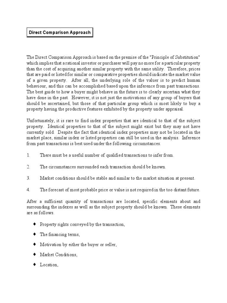 Direct Comparision Approach | PDF | Real Estate Appraisal | Regression ...