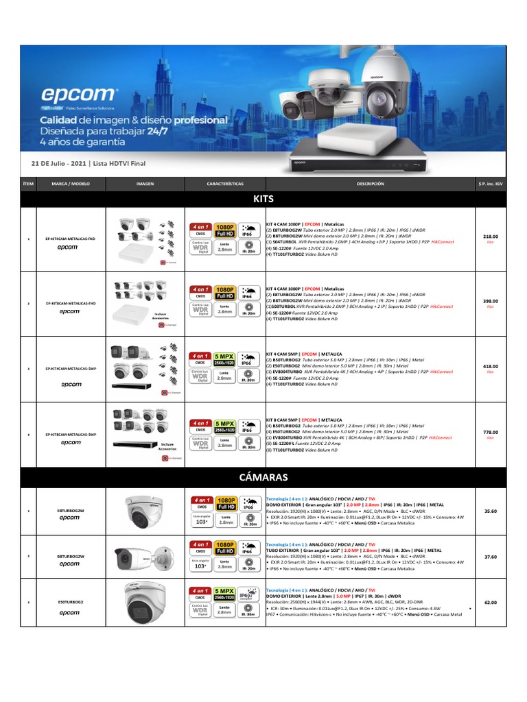 CCTV EPCOM Analogico | PDF | Vídeo | Tecnología de información y ...