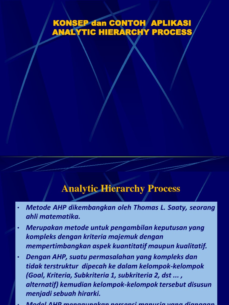 Konsep Dan Contoh Aplikasi AHP | PDF