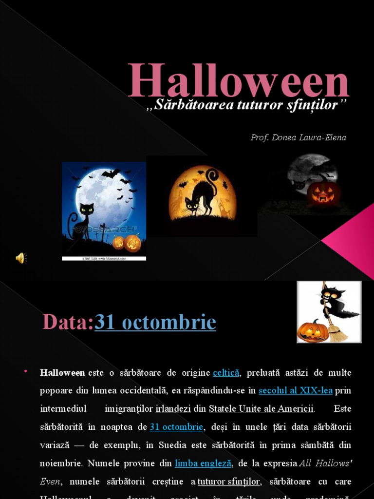 Halloween: Sărbătoarea Tuturor Sfinților" | PDF