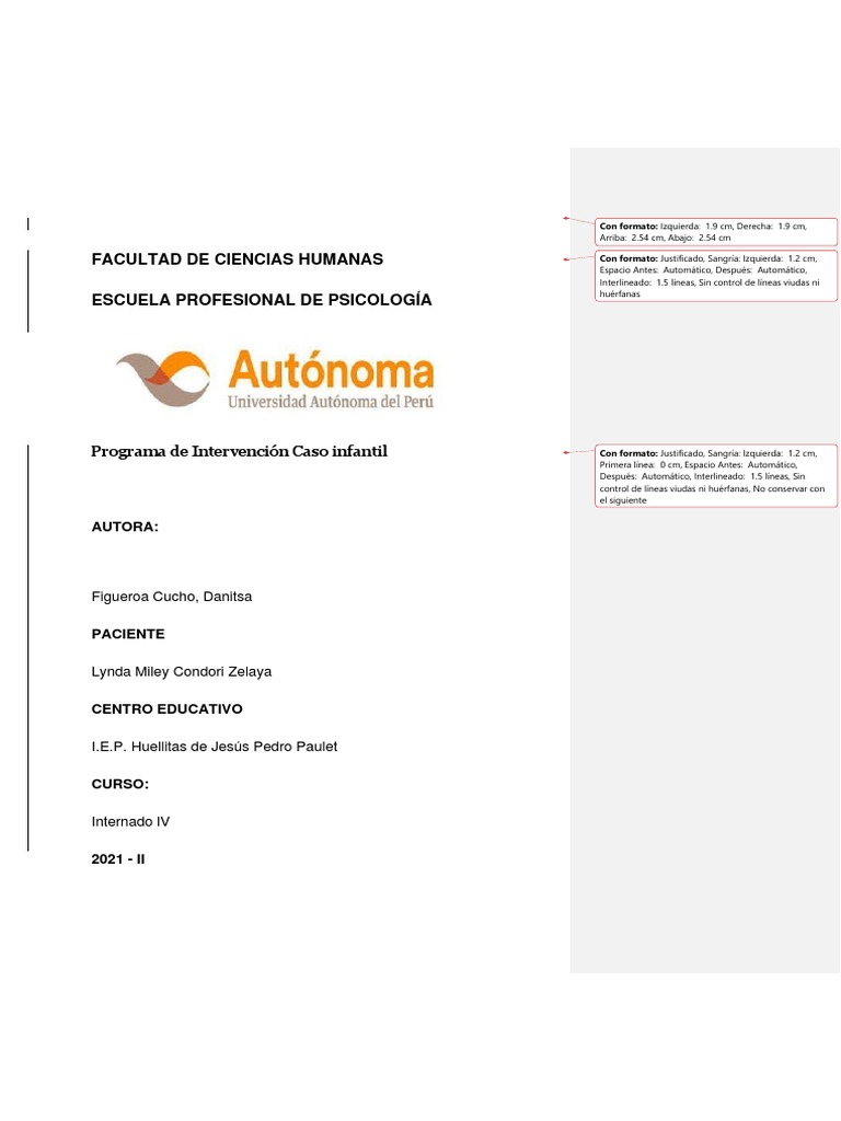 Programa de Intervencion | PDF