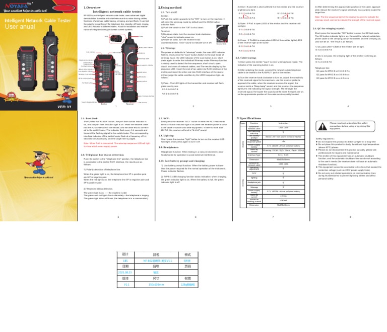 NF-802-User Manual | PDF | Light Emitting Diode | Telephone Tapping