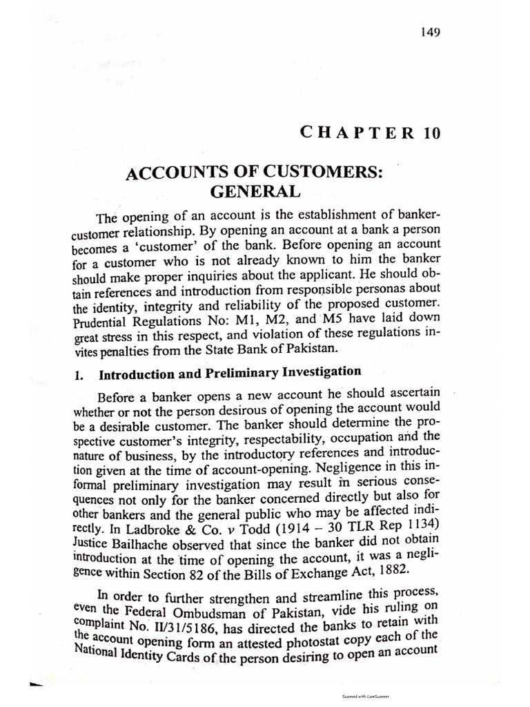 Chap 10 Accounts of Customers General | PDF