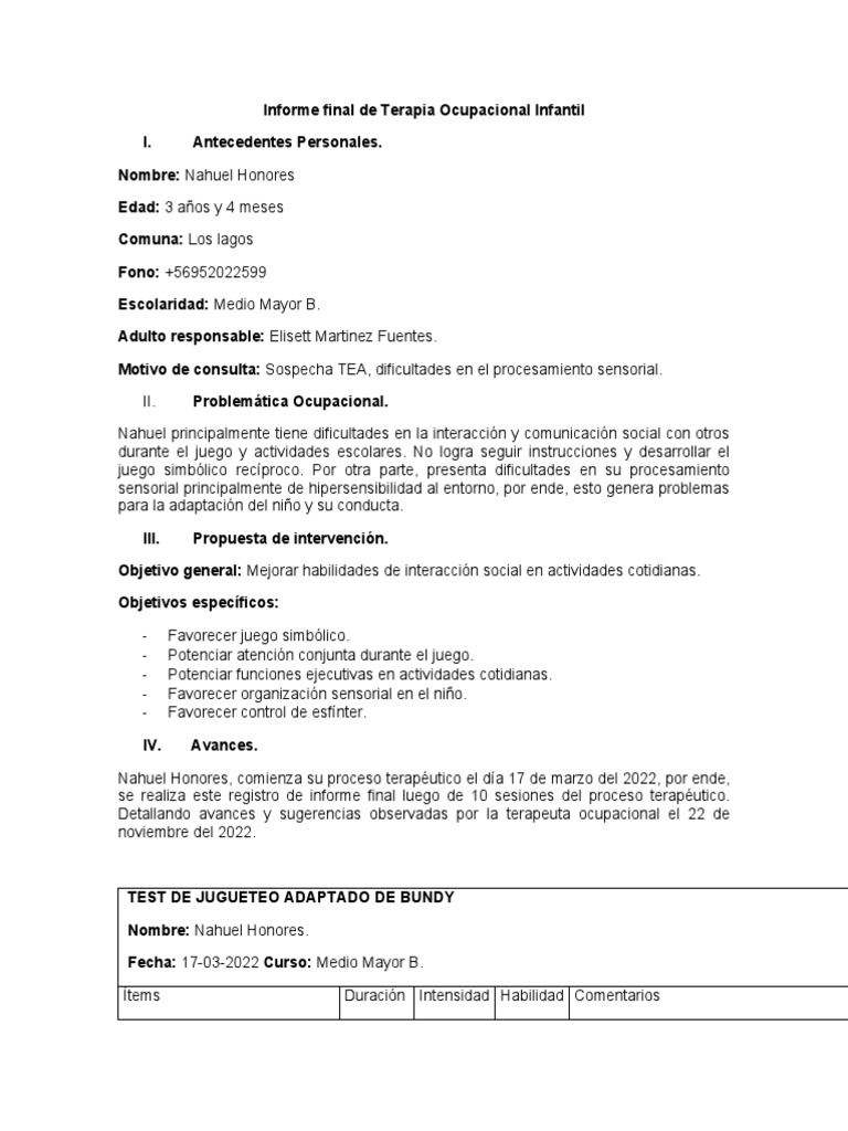 Informe Final Nahuel Honores | PDF | Cognición | Sicología