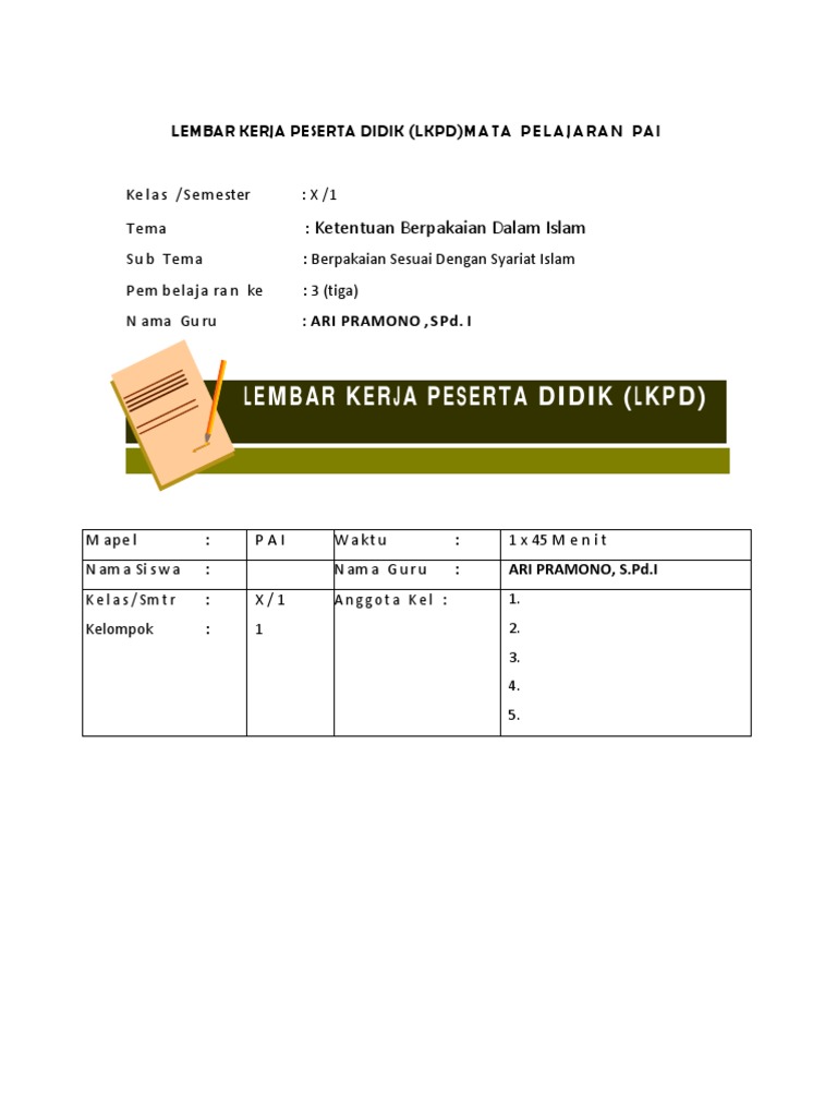 LKPD Edit Ari Pramono Terbaru Revisi Fix Oke | PDF