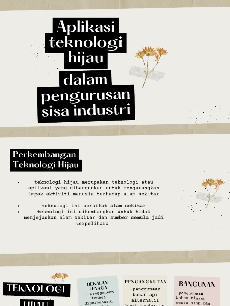 Aplikasi Teknologi Hijau Dalam Pengurusan Sisa Industri | PDF