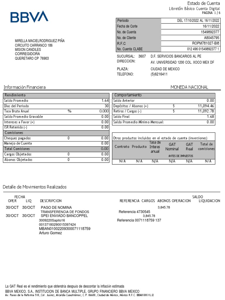 Ed de Cuenta Bbva | PDF | Bancos | Pagos